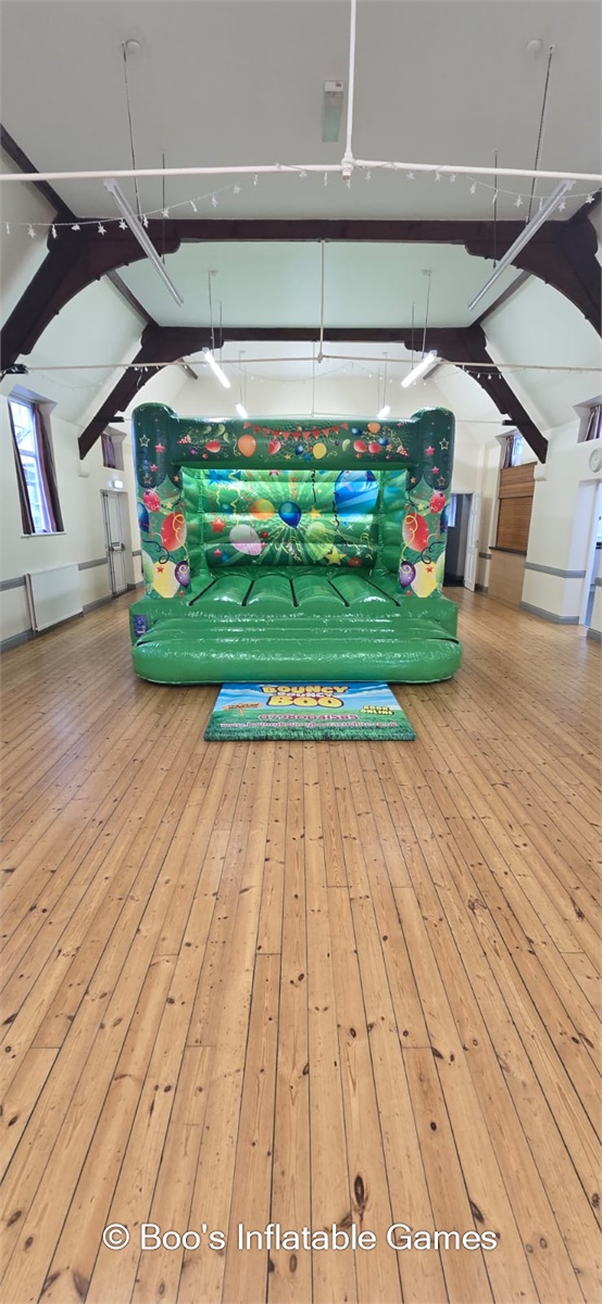 12ft x 15ft Green Balloons Bouncy Castle (Indoor 8.5ft high) - Bouncy ...