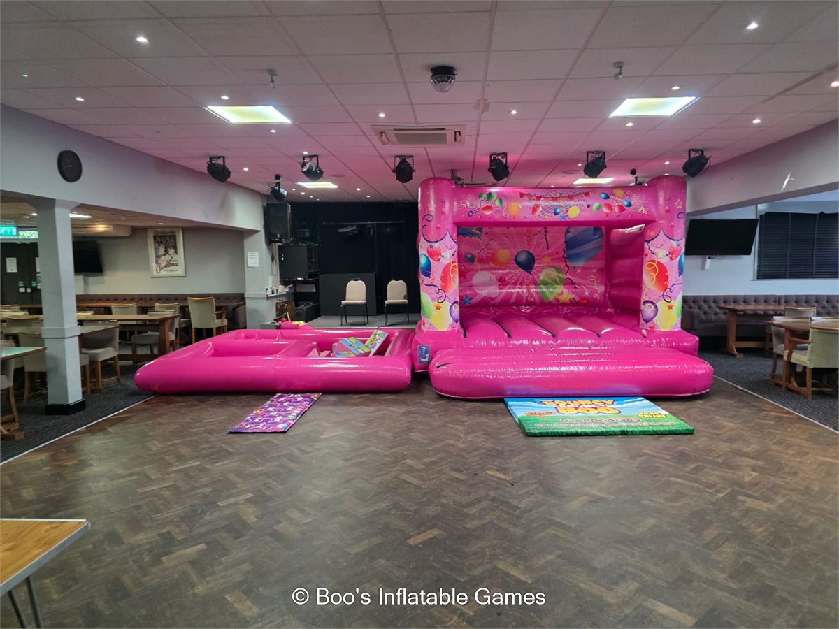 Indoor Bouncy Castle, Softplay Area & Hopscotch Package (Pink Princess ...